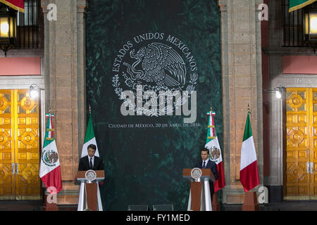 Mexico City, Mexico. 20th Apr, 2016. Mexican President Enrique Pena ...