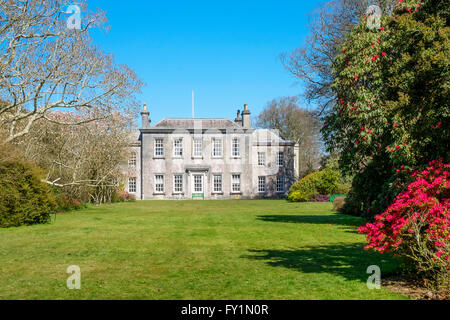 Trewithen gardens, Truro, Cornwall, UK. The house was rebuilt in 1738 ...