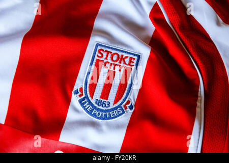Stoke City FC badge, The Potters, on the side of the Britannia Stadium ...