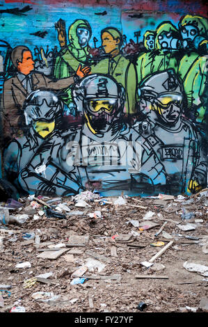 Graffiti in Brick Lane depicting the Kray twins Stock Photo - Alamy