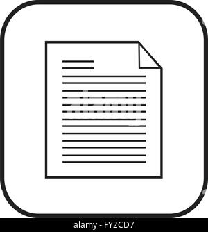 Text document thin line icon. Paper with content. Invoice. Isolated ...