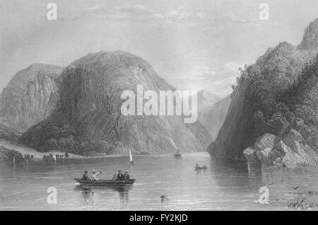 An engraving of Rogers Slide, Lake George scanned at high resolution ...