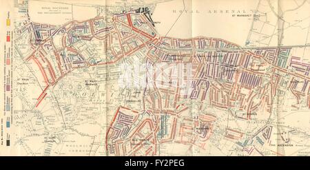 S LONDON: Charles Booth poverty map: Bermondsey Lambeth Rotherhithe ...