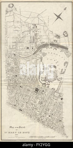 Map of the St Marylebone area, London. Date: circa 1900 Stock Photo - Alamy