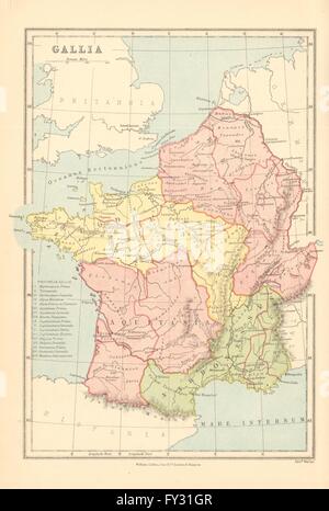 GAUL. ROMAN FRANCE. 'Gallia'. Provinces. BARTHOLOMEW, 1878 antique map ...