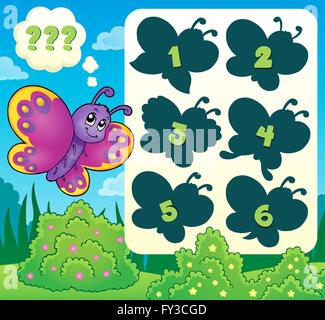 Butterfly riddle theme image 3 - picture illustration Stock Photo - Alamy