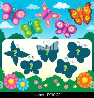 Butterfly riddle theme image 4 - picture illustration Stock Photo - Alamy