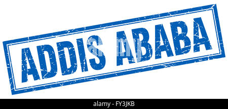 Addis Ababa blue square grunge vintage isolated stamp Stock Photo - Alamy
