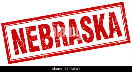 Nebraska red square grunge vintage isolated stamp Stock Photo - Alamy