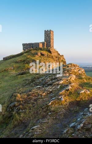 Evening light at Brentor Church, Brent Tor, Dartmoor National Park ...
