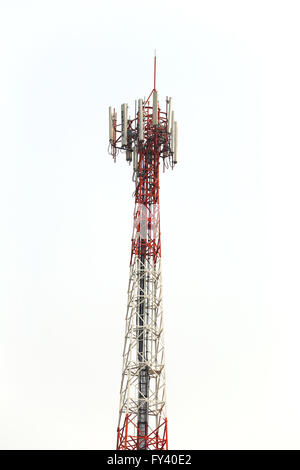 Antenna phone signal serving on white background Stock Photo - Alamy