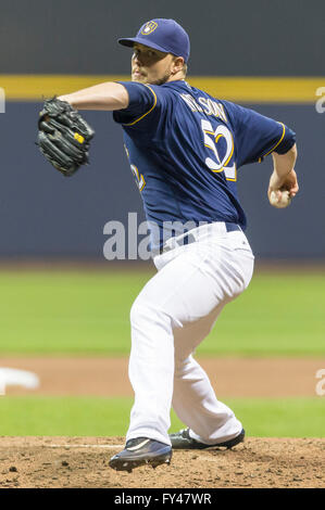 Milwaukee Brewers starting pitcher Jimmy Nelson is forced out at second ...