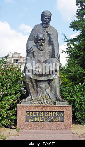 Statue of Saints Cyril and Methodius, Ohrid, FYRM, Macedonia Stock Photo - Alamy