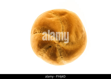 Closeup shot of a bun on white background Stock Photo - Alamy