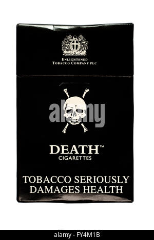 packet of death brand cigarettes cut out on white Stock Photo - Alamy