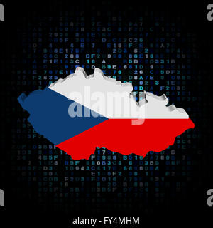 Czech map flag on hex code illustration Stock Photo - Alamy