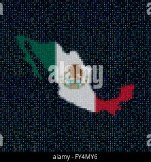 Mexico map flag on hex code illustration Stock Photo - Alamy