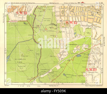 SW LONDON. Putney Roehampton Richmond Park Wimbledon Common. BACON 1948 ...