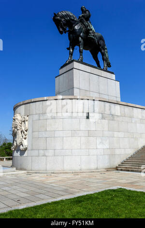 The National Monument Prague Vitkov Hill, Equestrian bronze statue of ...