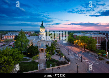 Morning twilight over city hall and town of Athens, Georgia, USA Stock ...