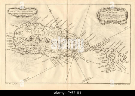Map of St. Christopher (Saint Kitts) - Caribbean, 1753 Stock Photo - Alamy