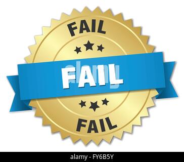 fail round blue and gold label isolated on transparent background. fail ...