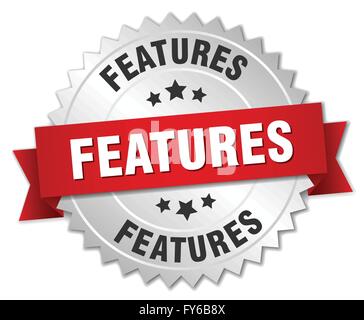 features ribbon. features round red sign. features Stock Vector Image ...