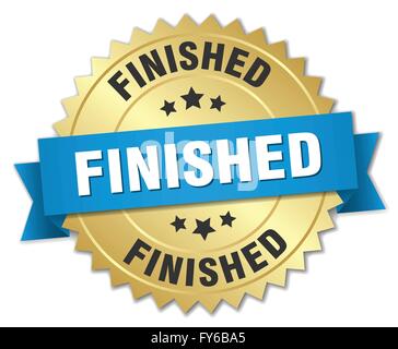 finished round ribbon isolated label. finished sign Stock Vector Image ...