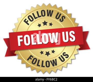 follow us ribbon. follow us isolated sign. follow us banner Stock ...