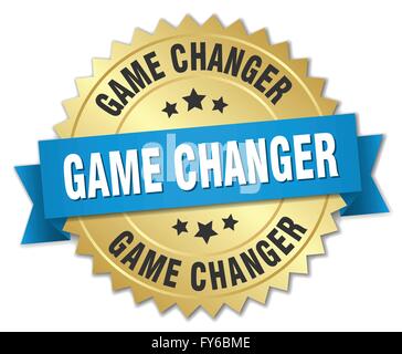 game changer round blue and gold label isolated on transparent ...