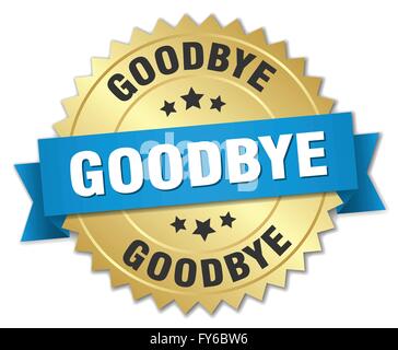 goodbye ribbon. goodbye round blue sign. goodbye Stock Vector Image ...