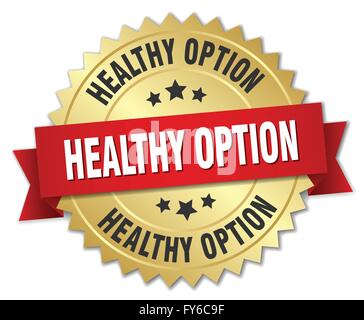 healthy option round ribbon isolated label. healthy option sign Stock ...