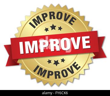 improve round red and gold label isolated on transparent background ...