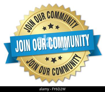join our community round ribbon isolated label. join our community sign ...