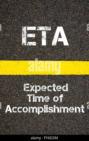 Concept image of Business Acronym ETA Estimated Time of Arrival written ...