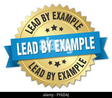 lead by example ribbon label sign set. lead by example banner Stock ...