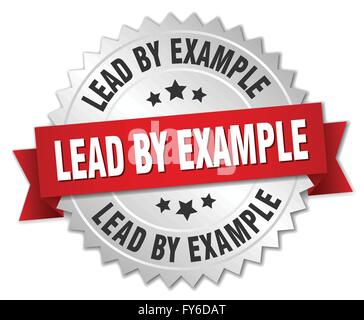 lead by example ribbon label sign set. lead by example banner Stock ...