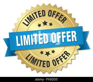 limited offer 3d gold badge with red ribbon Stock Vector Image & Art ...