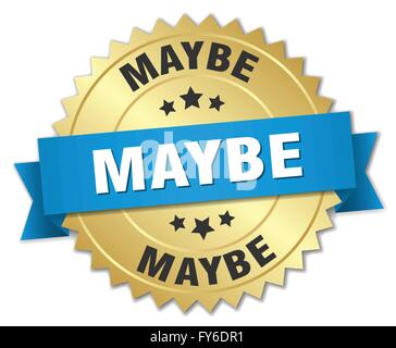 maybe sign. round ribbon label set. Stamp Stock Vector Image & Art - Alamy