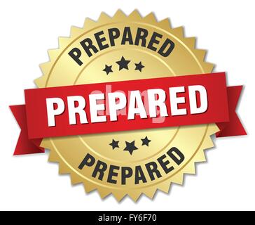 prepared round red and gold label isolated on transparent background ...