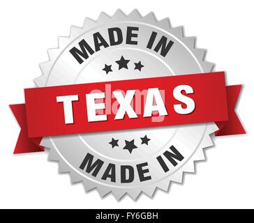made in Texas silver badge with blue ribbon Stock Vector Image & Art ...