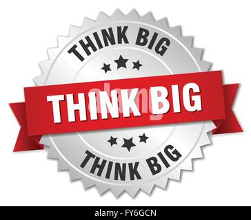 think big ribbon. think big round red sign. think big Stock Vector ...