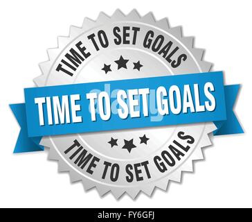 time to set goals ribbon. time to set goals isolated paper banner. sign ...