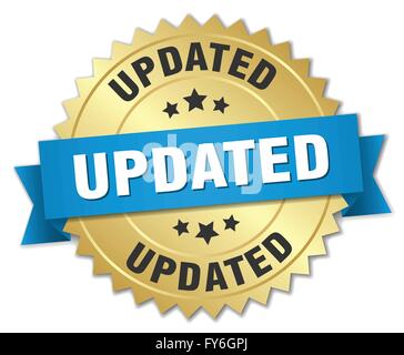 updated blue label. updated isolated seal. updated Stock Vector Image ...