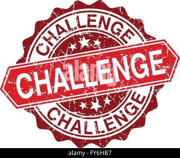 challenge red round grunge vintage ribbon stamp Stock Vector Image ...