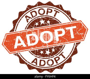 adopt stamp. adopt sign. round grunge label Stock Vector Image & Art ...