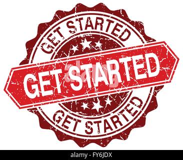 get started red round stamp Stock Vector Image & Art - Alamy