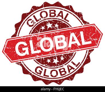 global stamp. global round vintage grunge sign. global Stock Vector ...