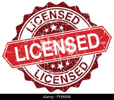 licensed red round stamp Stock Vector Image & Art - Alamy