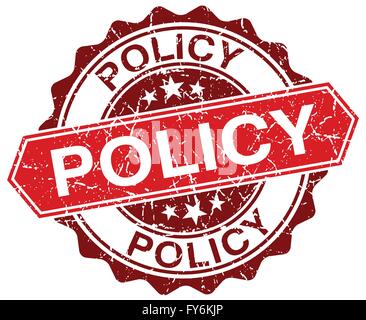 policy red grunge vintage stamp isolated on white background Stock ...